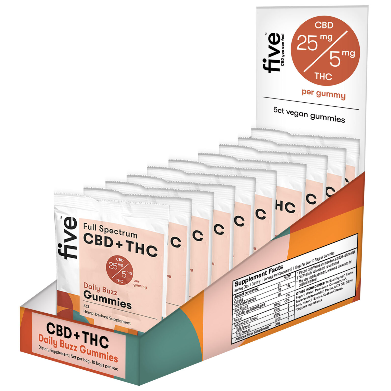 five™ Full Spectrum CBD+THC "Daily Buzz" Gummies - 5ct/10pk - The ...