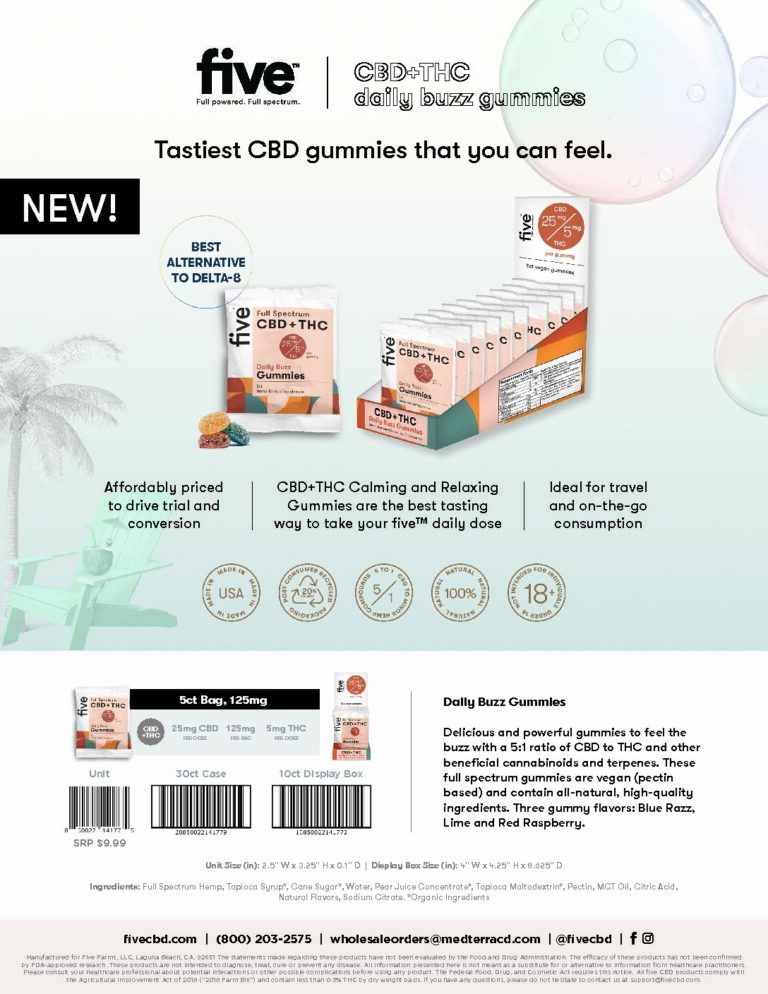 five™ Full Spectrum CBD+THC "Daily Buzz" Gummies - 5ct/10pk - The ...